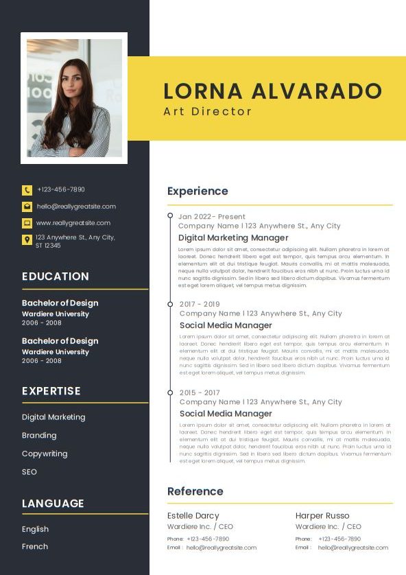 Professional Modern CV, Resume Template in Google Docs, Pdf – Sterick